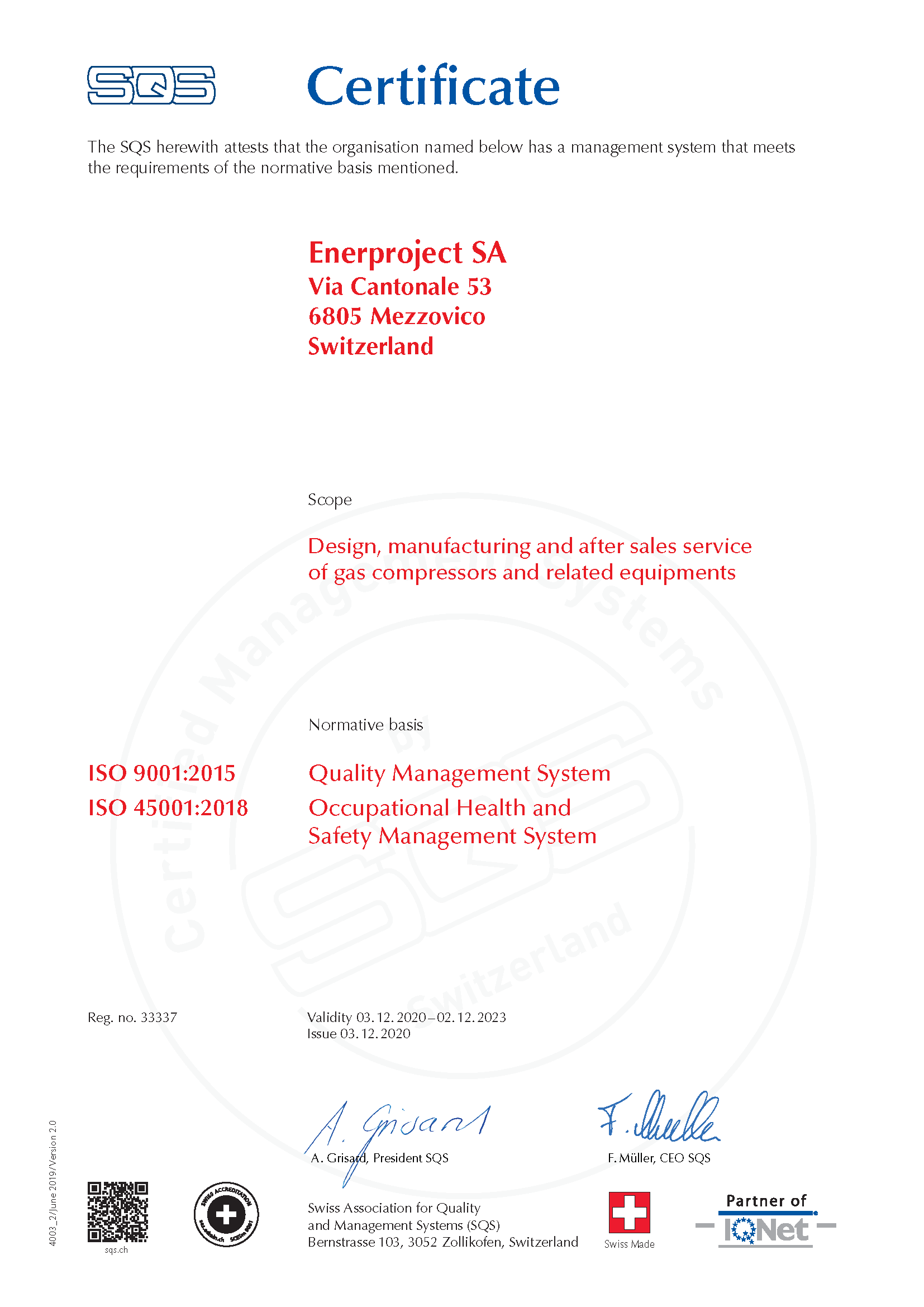 SQS Certificate